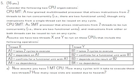 Solved Pts Consider The Following Two CPU Chegg Com