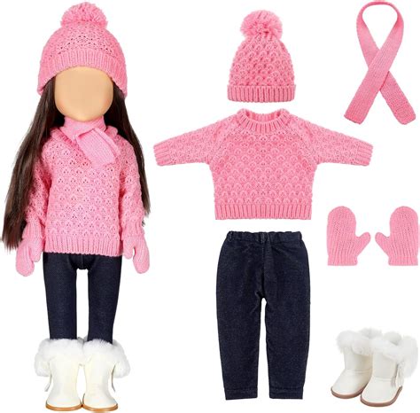 Bencailor 6 Pcs Christmas 18 Inch Doll Clothes And