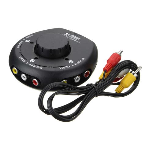 Other Gadgets 3 Way Audio Video Av Signal Rca Cable Switch Tv Selector Box Splitter Was Sold
