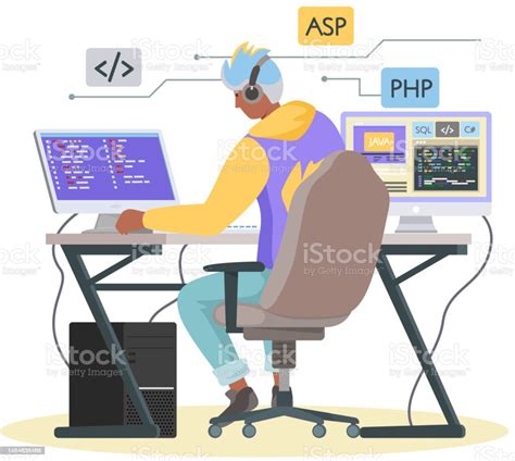 Programmer Engineering And Coding Programmer Working On Web Development