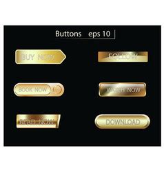 Gold Icon Golden Web Buttons Set Royalty Free Vector Image