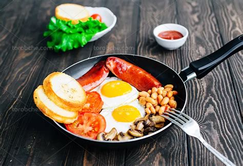 عکس صبحانه آمریکایی گرافیک با طعم تربچه طرح لایه باز
