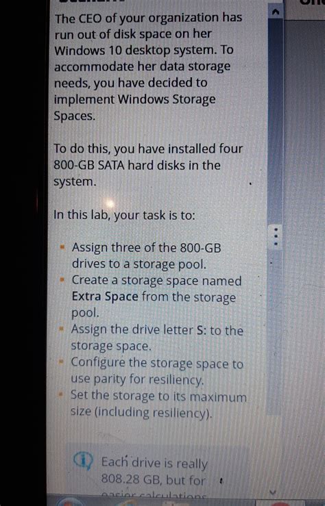 o the ceo of your organization has run out of disk space on her windows