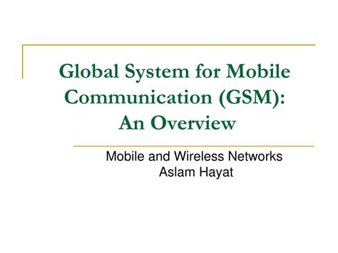 Ppt Global System For Mobile Communication Gsm An Overview Powerpoint Presentation Id 6056910