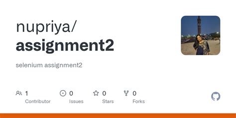 github nupriya assignment2 selenium assignment2