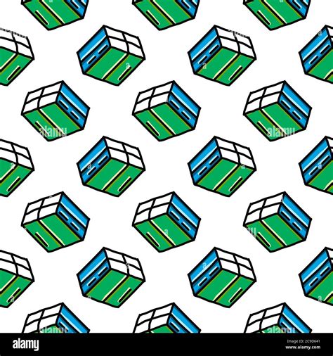 Isometric Box Seamless Pattern On White Background Stock Vector Image