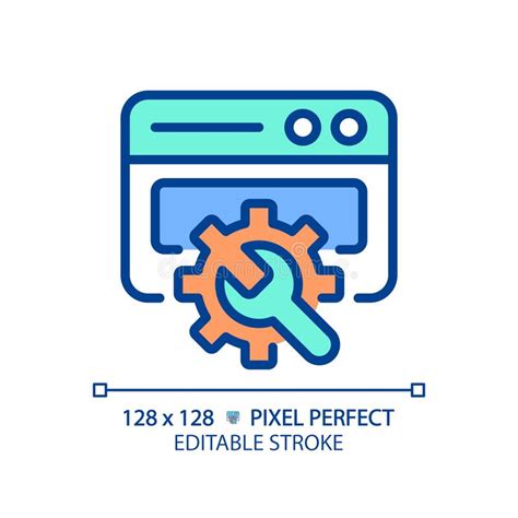 Website Configuration Pixel Perfect RGB Color Icon Stock Vector Illustration Of Parameters