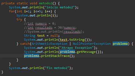 Ciclo for y expresión de errores desordenados Java Excepciones Aprenda a crear lanzar y