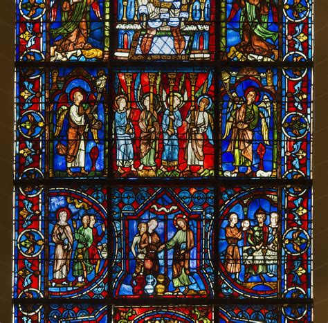 Catedral De Chartres Vidriera Nuestra Señora Del Hermoso Vidrio Con