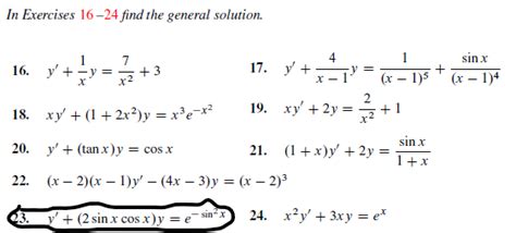 Solved In Exercises 16 24 Find The General Solution Sinx 1