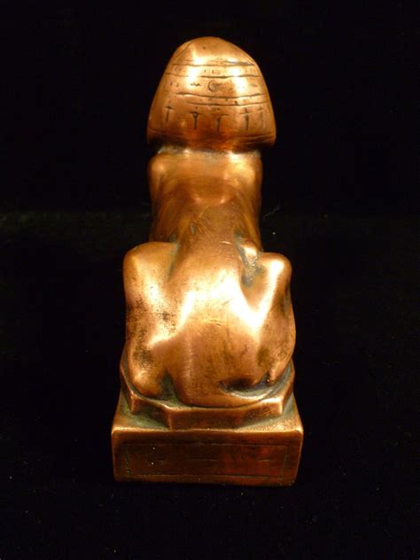 Rare Vintage Copper Clad Egyptian Sphinx Figurine Circa 1930 Ebay