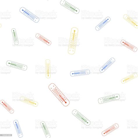 색상 섭씨와 화씨 기상 온도계 측정 아이콘 흰색 배경에 원활한 패턴을 분리 온도계 장비는 덥거나 추운 날씨를 표시합니다 벡터 0명에 대한 스톡 벡터 아트 및 기타 이미지
