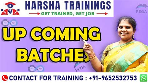 Harsha Trainings Upcoming Batches Online And Classroom Training Get Trained Get Job Youtube