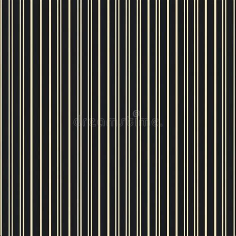 Classic Pinstripe Seamless Pattern With Gold And White Lines On Black
