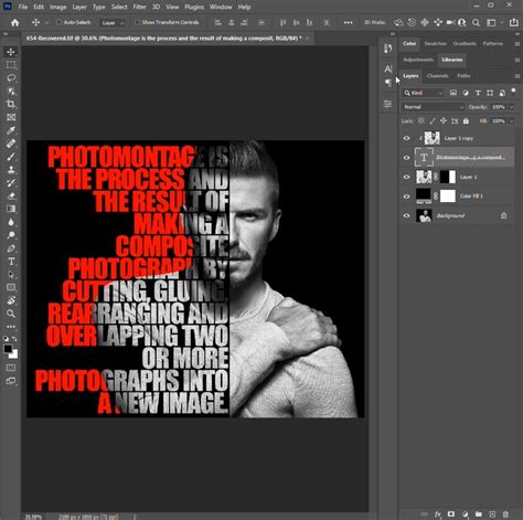 بهترین شیوه تلفیق متن با عکس در فتوشاپ ترکیب عکس و متن به همراه کلیپ 🎥 ادوب هلپر