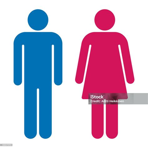 남자와 여자 아바타 아이콘 세트 남성과 여성의 성별 프로필 기호 남성과 여성 화장실 로고 화장실 과 욕실 표지판 흰색 배경에