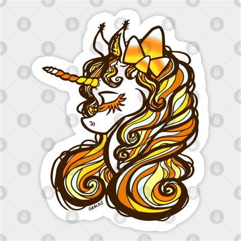 Candy Corn Unicorn Halloween Sticker Teepublic