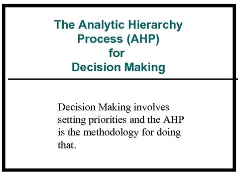 Ahp Decision Making Wisalo