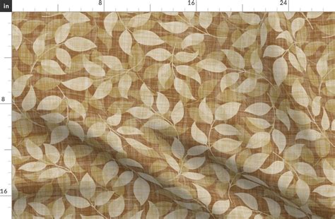 Botanical Upholstery Fabric Light Beige Leaves And Twigs Neutral Beige