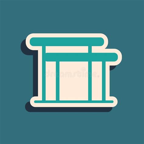 Green Gymnastics Equipment Uneven Bars Icon Isolated On Green Background Long Shadow Style