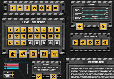 Sci Fi Game GUI Game Art 2D