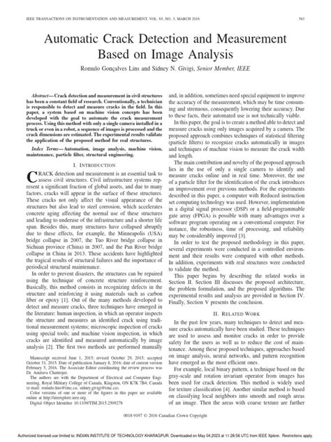 Automatic Crack Detection And Measurement Based On Image Ana Pdf Image Resolution Rgb