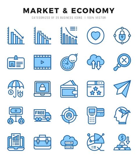 Premium Vector Market Economy Icon Pack 25 Vector Symbols For Web Design