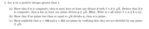 Solved Let N ﻿be A Positive Integer Greater Than 1 A