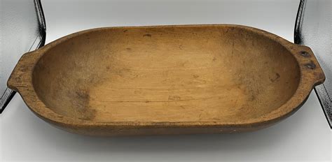 Antique Primitive Hand Carved Trencher Dough Bowl Wooden Medium Large