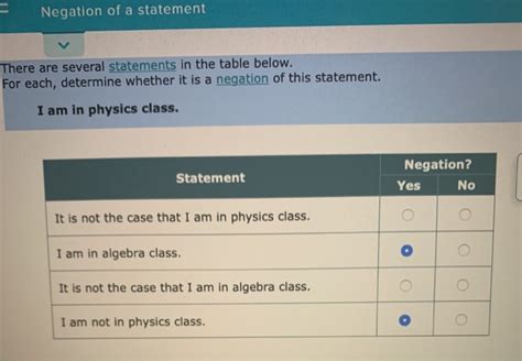 Solved Negation Of A Statement There Are Several Statements Chegg Com