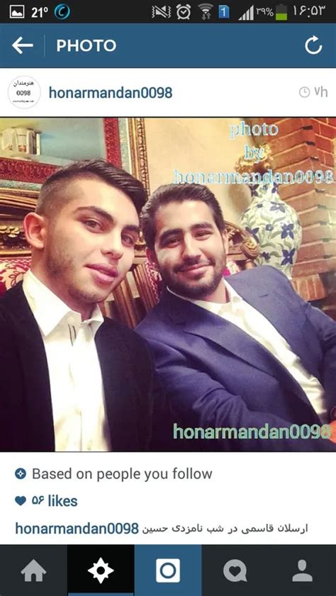 حسین طاهری و ارسلان قاسمیدر شب نامزدی حسین عکس ویسگون