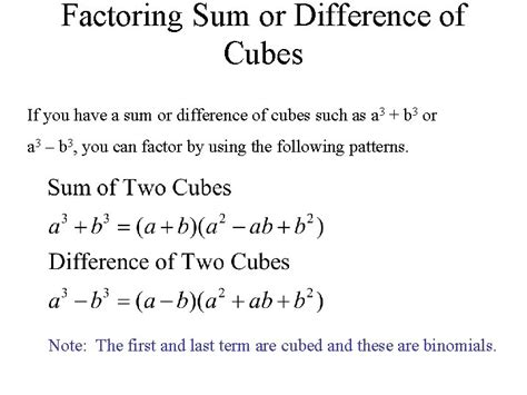 6 4 Factoring And Solving Polynomial Equations Factor
