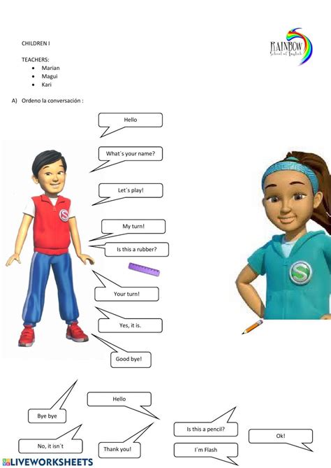 Classroom Objects Dialogue Worksheet Conversational English Simple Past Tense Regular And