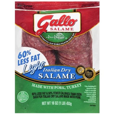 Gallo Salame Light Italian Dry Salame 16 Oz