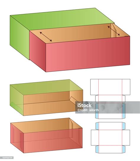 상자 포장 다 잘라 템플릿 디자인 3 차원 모형 0명에 대한 스톡 벡터 아트 및 기타 이미지 0명 가방 개념 Istock