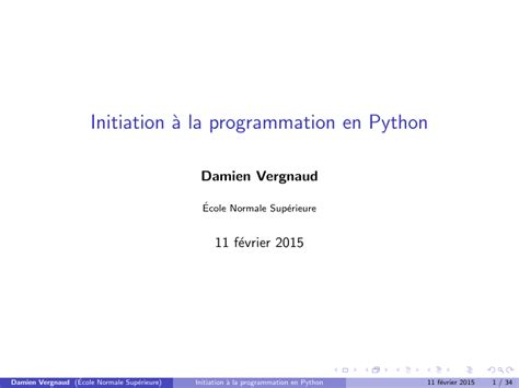 Initiation à la programmation en Python