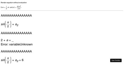 React Equation Example Forked Codesandbox