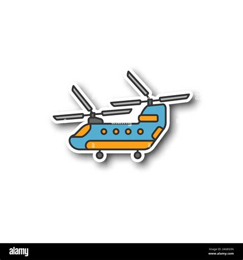 Military Helicopter Patch Color Sticker Vector Isolated Illustration Stock Vector Image And Art