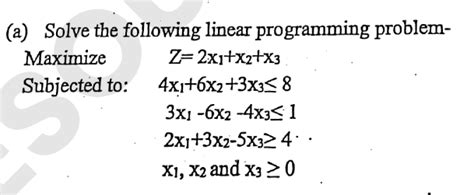 a ﻿solve the following linear programming problem