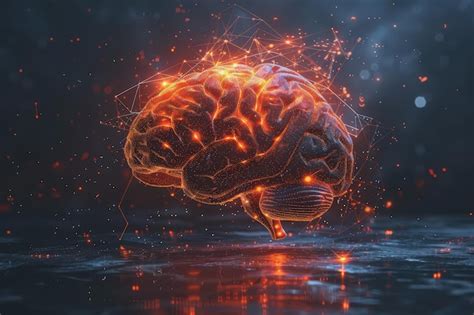 A Human Brain With Interconnected Circuits And Glowing Lines Premium Ai Generated Image