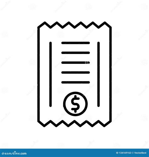 Receipt Icon Vector Isolated On White Background Receipt Sign Thin