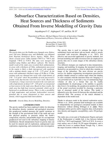 Pdf Subsurface Characterization Based On Densities Heat Sources And