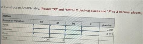 Solved Calculate Sst Ssa Ssb And Sse B Calculate Msa
