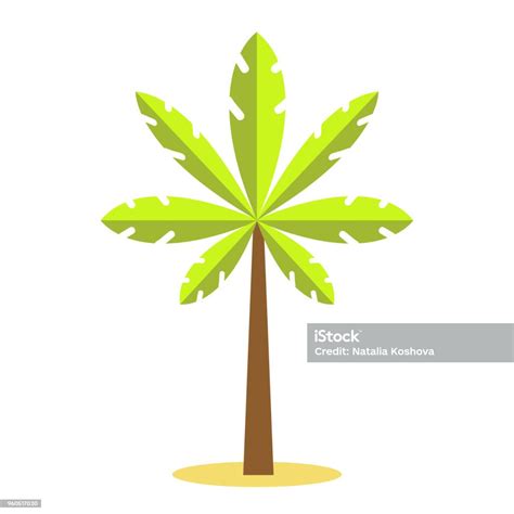 야자수 열 대 공장에 고립 된 흰색 배경 사이트 머리글 바닥글 웹 배너 전단지 또는 엽서 현대적인 평면 디자인 개념 스타일에 대 한 벡터 일러스트입니다 0명에 대한 스톡