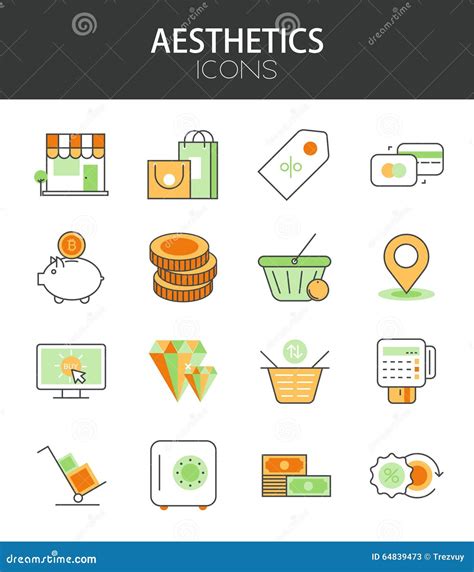 Vector Modern Thin Line Flat Design Of Icons Set Stock Vector Illustration Of Discount