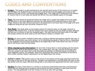 Magazine Review Analysis PPT