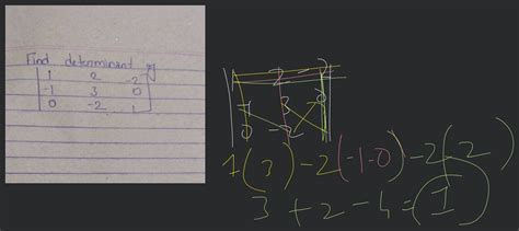 Find Determinant Leftleftlvert Begin Array Ccc 1 And 2 And 2
