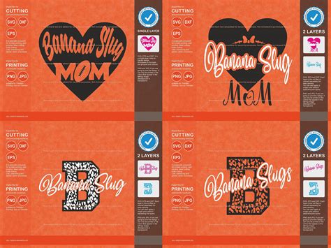 Banana Slugs Svg Banana Slug 12 Leopard Svg Mascot Designs Pack