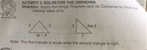 Solved Activity 2 Solve For The Unknown Direction Apply The Hinge