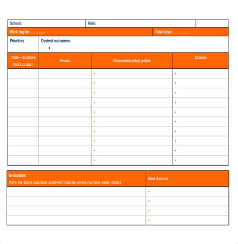 Log Templates 15 Free Word Excel PDF Documents Download